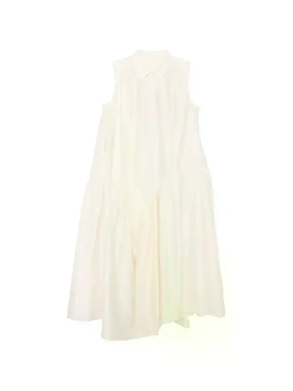 JNBY Sleeveless Collared Shirt Dress With Gathered Detailing - Neutrals