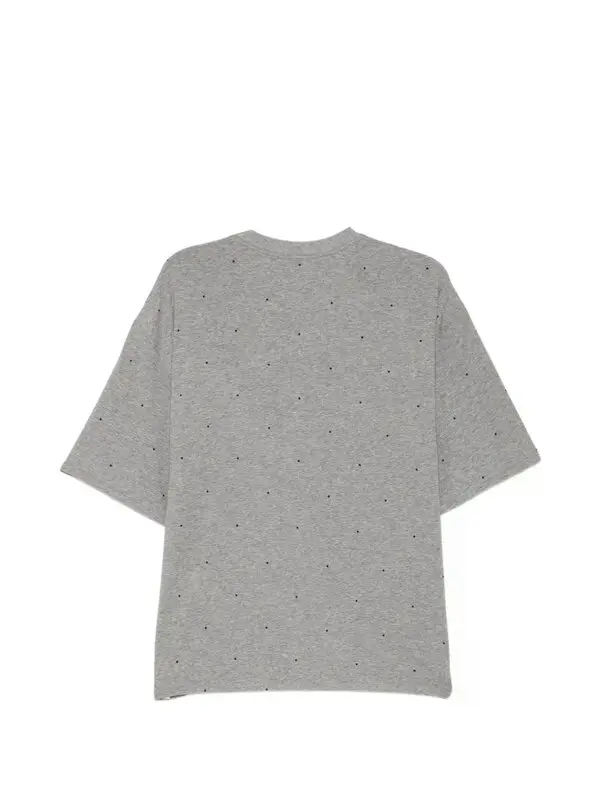 CROQUIS Polka-dot Embroidered T-shirt - Grey