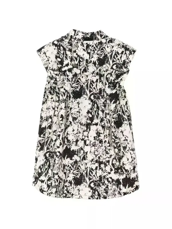 JNBY Sleeveless Floral Print Blouse With Button Fastening