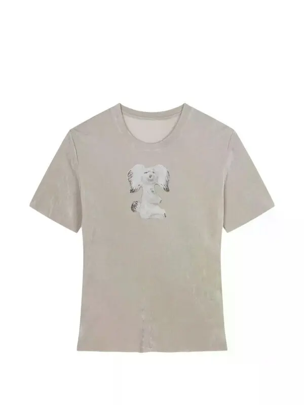 JNBY Flocked Graphic-print T-shirt - Neutrals