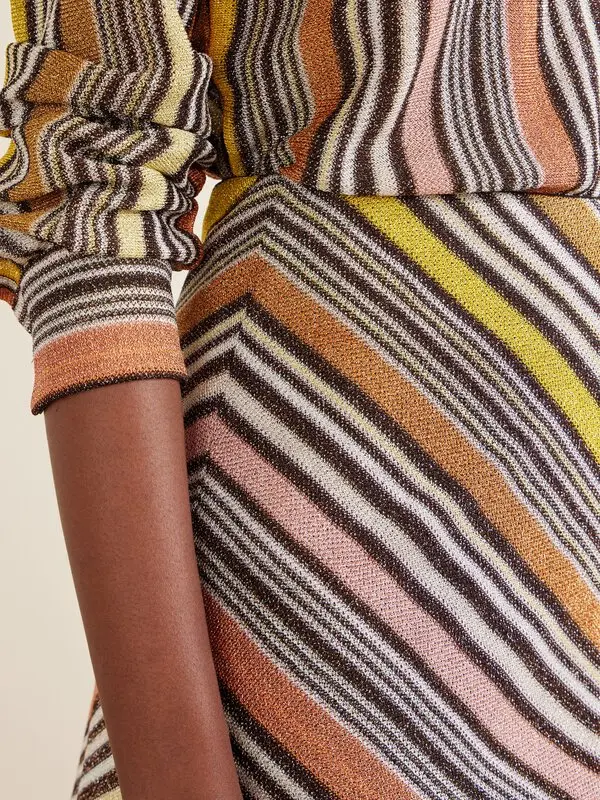 Missoni Striped Metallic Crochet-knit Mini Skirt