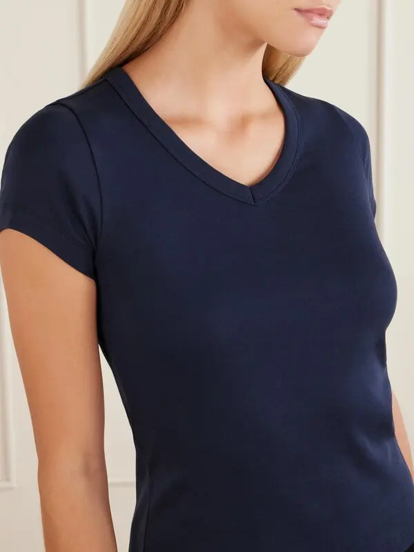 FLORE FLORE Jill Baby Organic Cotton-jersey V-neck T-shirt - Blue