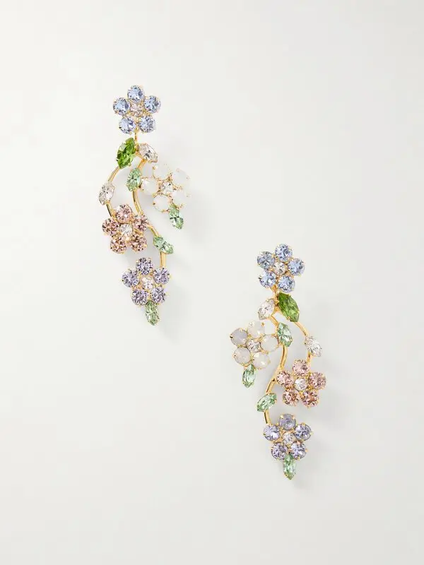 JENNIFER BEHR Adeline Gold-tone Crystal Earrings - Multi