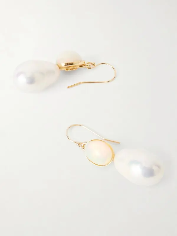 JENNIFER BEHR Tatum Iridescent Opal And Pearl Drop Earrings