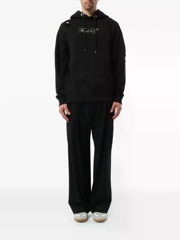MASTERMIND WORLD Distressed Skull-print Hoodie