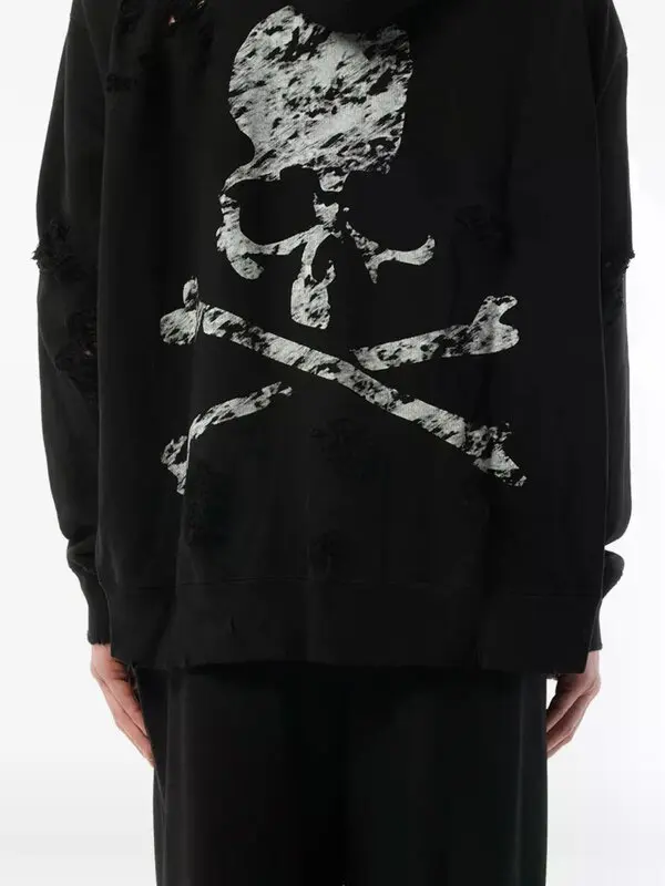 MASTERMIND WORLD Distressed Skull-print Hoodie