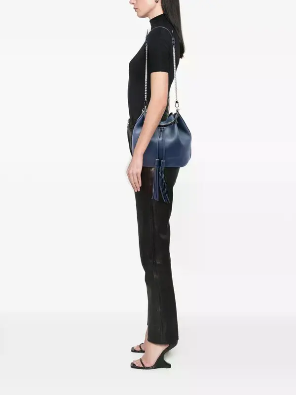 Gucci Miss Bamboo Tassel Bucket Bag - Blue