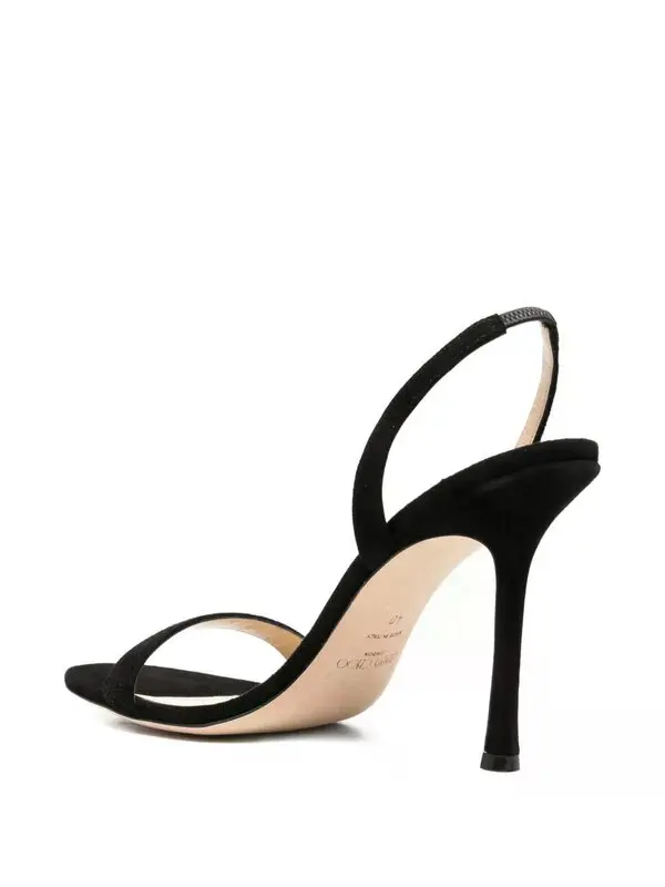 JIMMY CHOO Suede Slingback Stiletto Sandals - Black