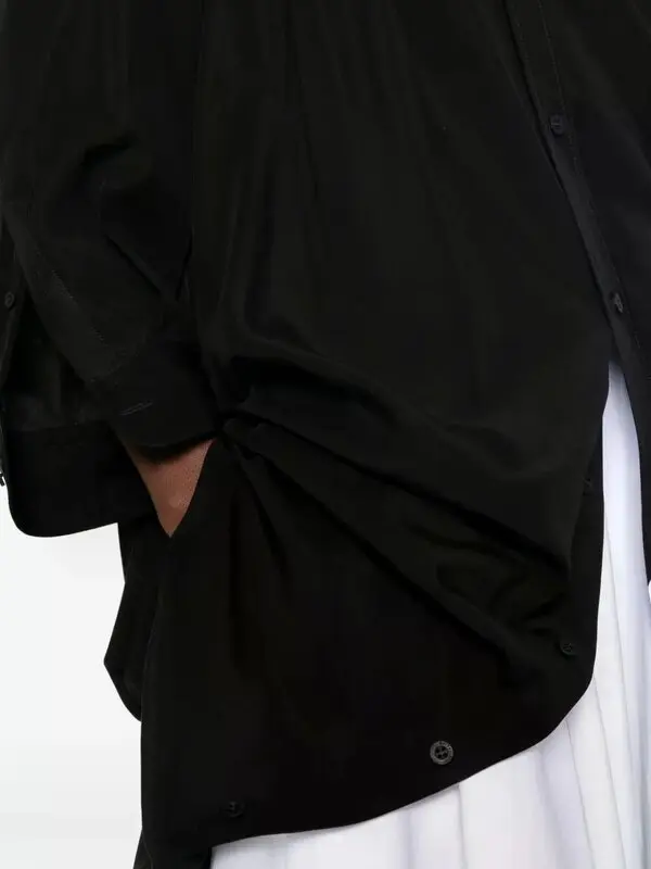 Balenciaga Logo Embroidered Button-up Dress