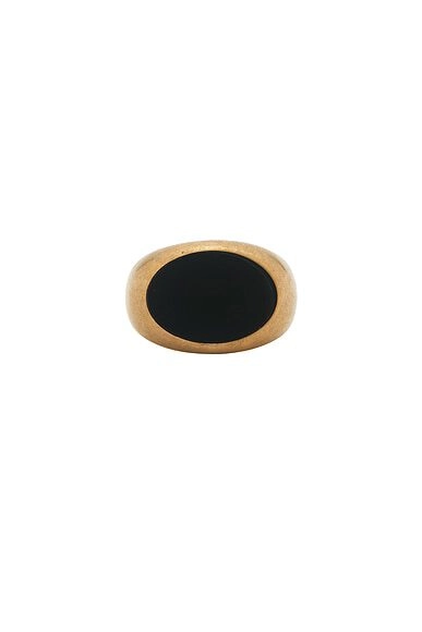 Dries Van Noten Gold-tone Brass Ring With Stone - Black
