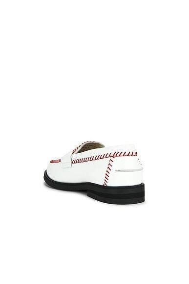 DUKE + DEXTER Wilde Dexter Baseball Penny Loafer - Cream