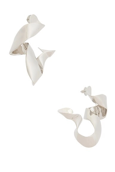Dries Van Noten Brass Palladium Plated Earrings - Silver