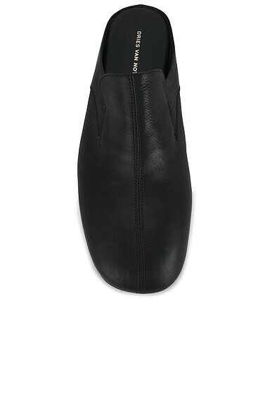 Dries Van Noten Leather Slide - Black