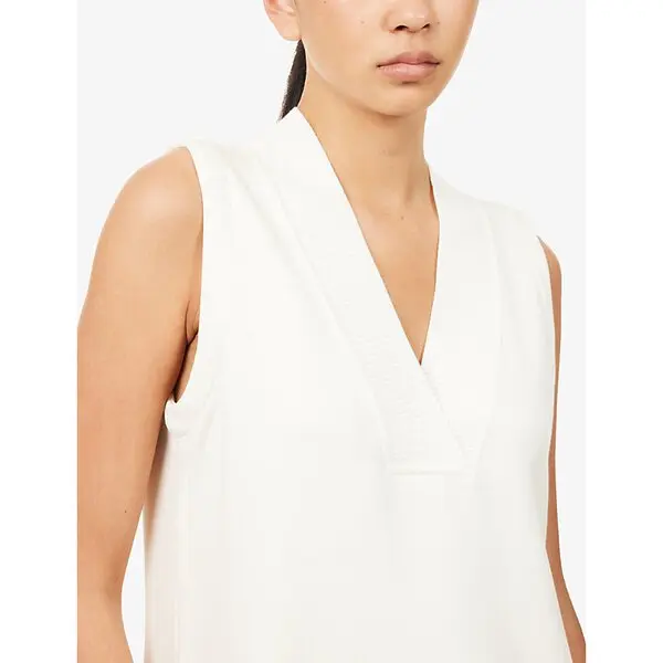 Varley Freida V-neck Knitted Tank Top - Pristine