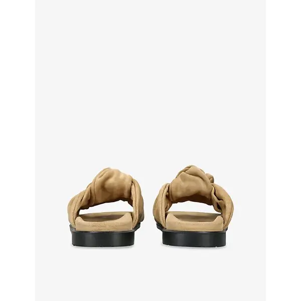 Dear Frances Tye Suede Slides With Knot Detailing