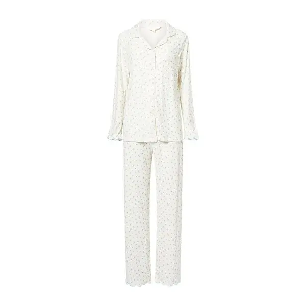 THE NAP CO Scallop Printed Long-sleeve Modal-jersey Pyjama Set - Hydrangea