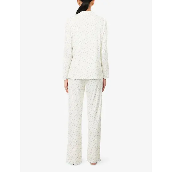 THE NAP CO Scallop Printed Long-sleeve Modal-jersey Pyjama Set