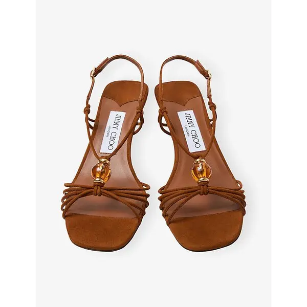 JIMMY CHOO Lova 50 Suede Heeled Sandals