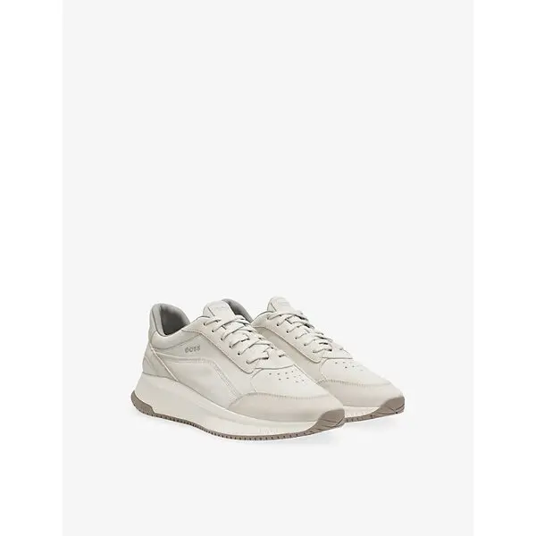 BOSS Running Suede Trainers - Open White