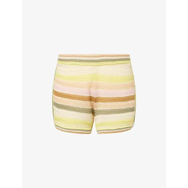 Zimmermann Indra Crochet Cotton Shorts - Multi
