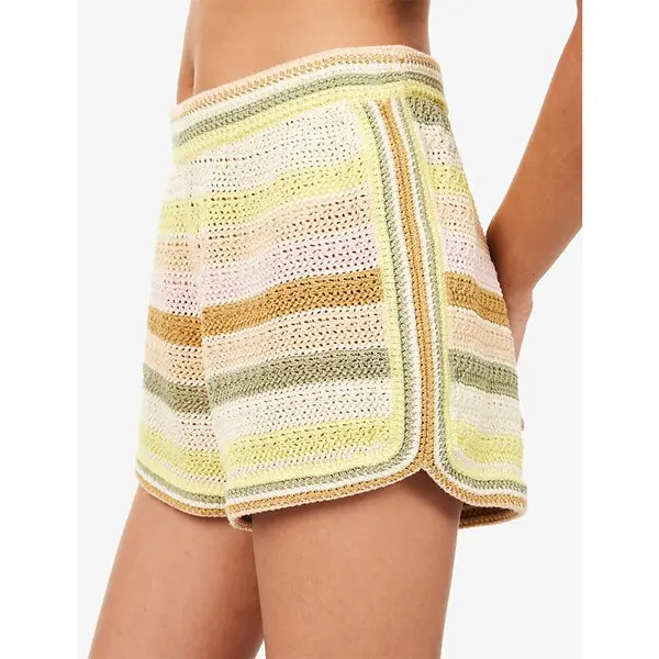 Zimmermann Indra Crochet Cotton Shorts - Multi