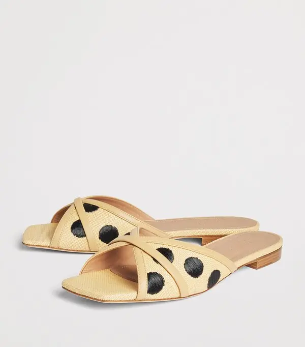 MALONE SOULIERS Raffia Flat Mules