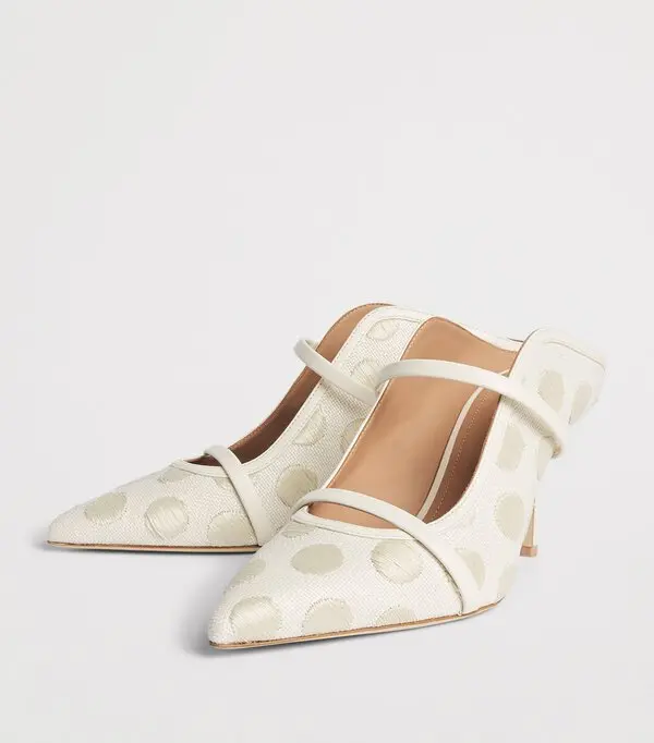 MALONE SOULIERS Raffia-leather Maureen Heeled Mules 70