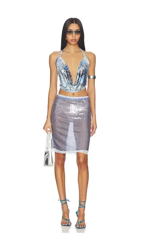 I.AM.GIA Sasha Halterneck Top With Metal Stud Details
