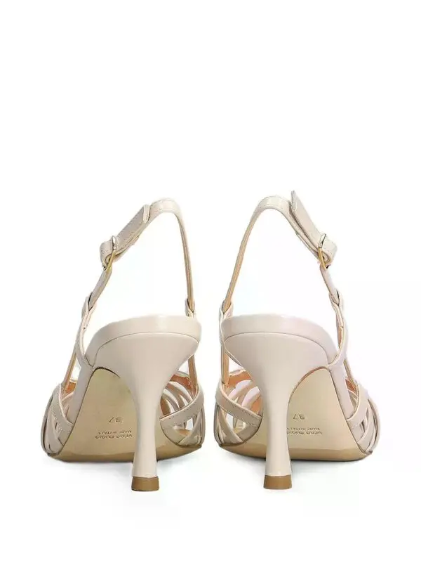 THE SELLER Caged Slingback Sandals With Kitten Heel