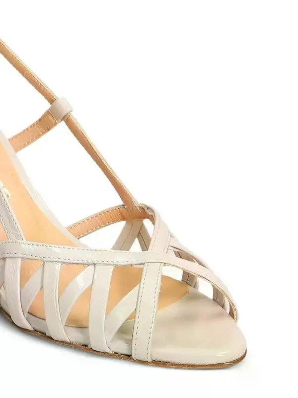 THE SELLER Caged Slingback Sandals With Kitten Heel