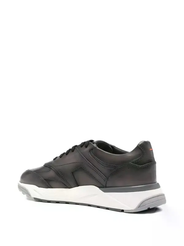 Santoni Panelled Leather Sneakers