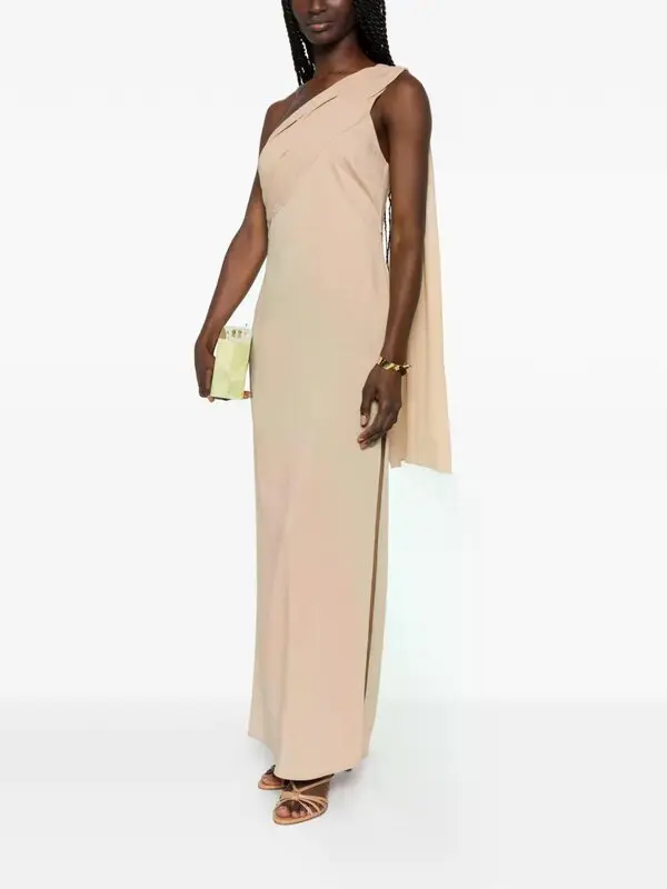 CARLA G. One-shoulder Maxi Dress With Pleated Skirt