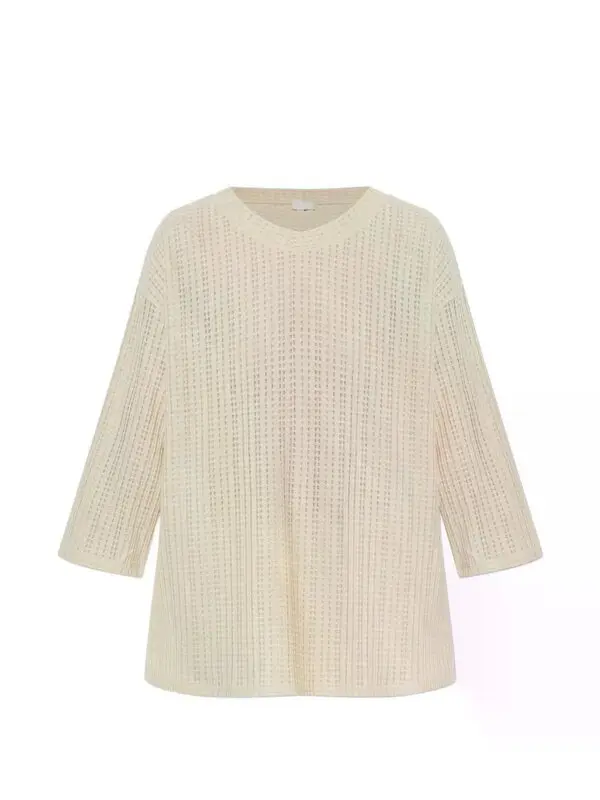 Hanro Waffle-knit Three-quarter Sleeve T-shirt