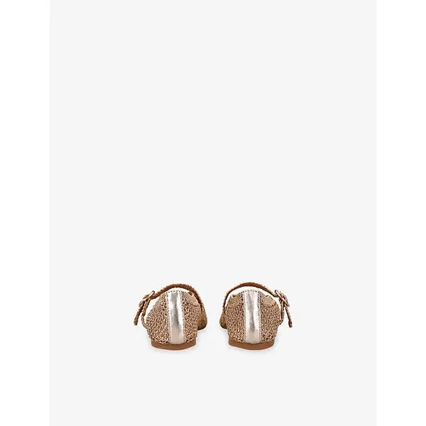 Senso Cheska Woven Ballet Flats With Mary Jane Strap - Gold