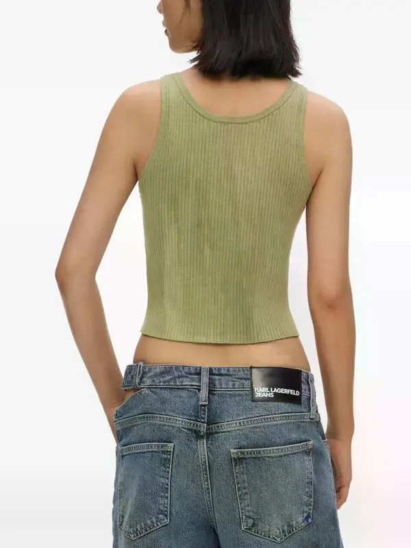Karl Lagerfeld Ribbed Logo Tank Top