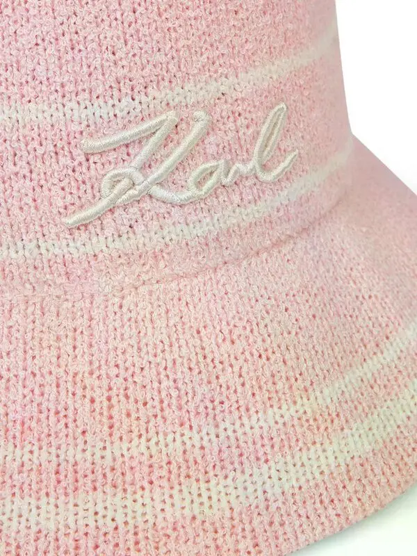 Karl Lagerfeld Signature Knitted Bucket Hat