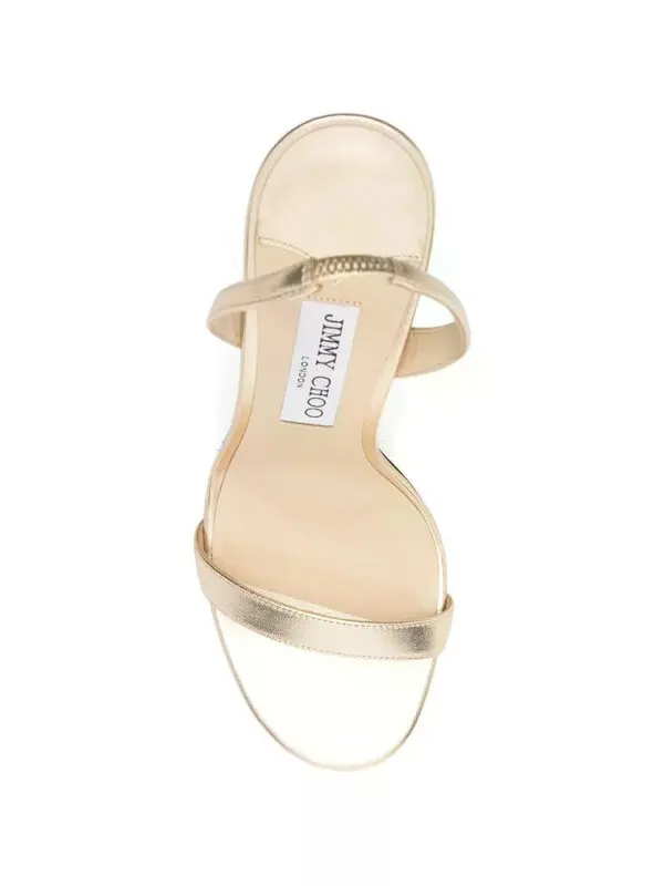 JIMMY CHOO Metallic Leather Slingback Sandals - Gold