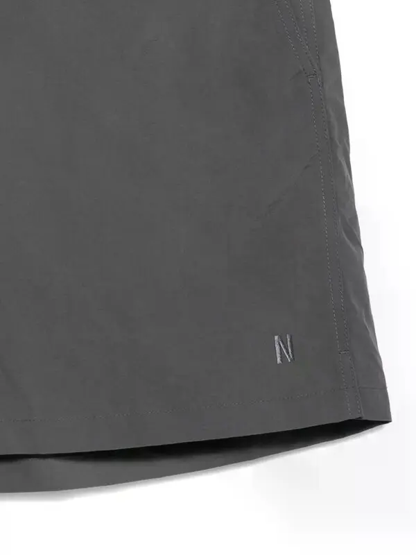 Norse Projects Embroidered Drawstring Swim Shorts - Grey