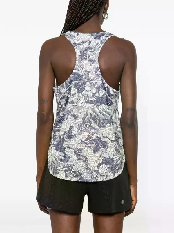 Asics Abstract Print Sleeveless Racerback Tank Top