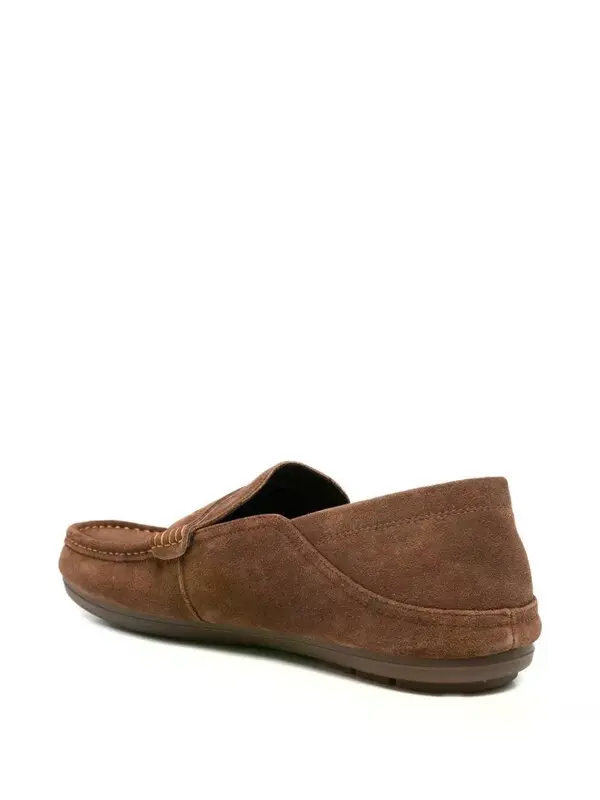 SERGIO MORETTI FIRENZE Suede Penny Loafers - Brown