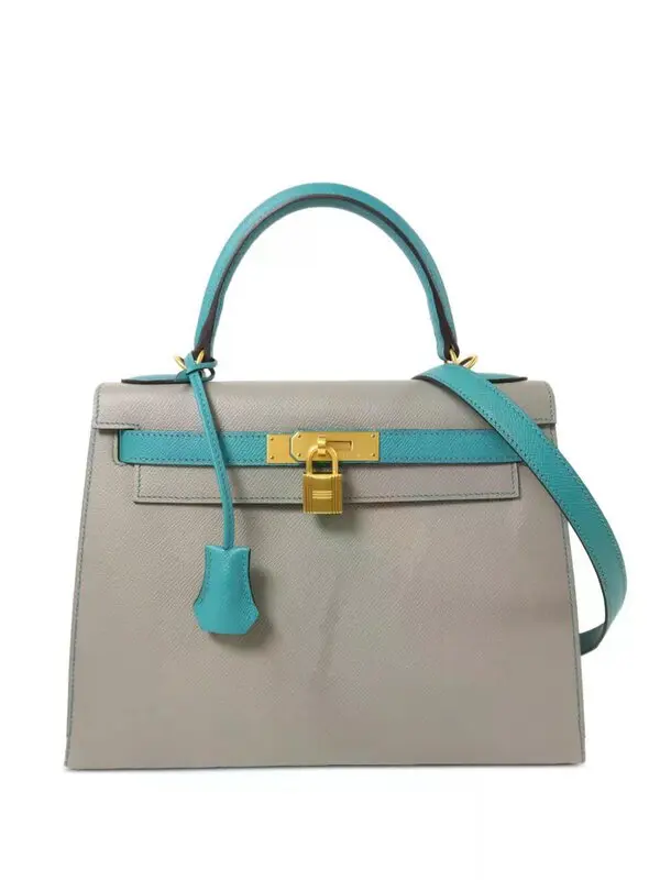 Hermès 28 Kelly Leather Bag - Grey