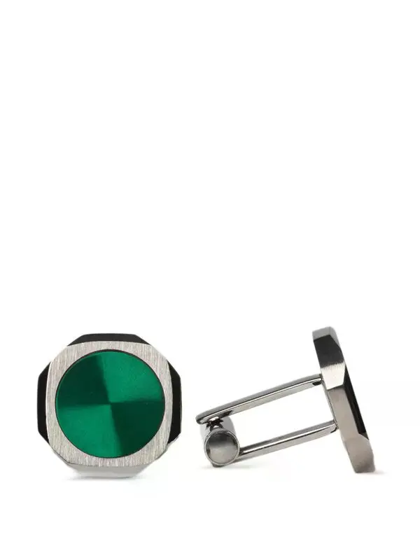 D1 MILANO Octagonal Sunray-effect Cufflinks - Silver