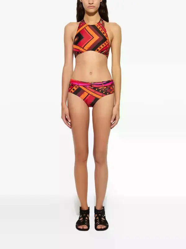 Emilio Pucci Vivara Print Halterneck Bikini Top