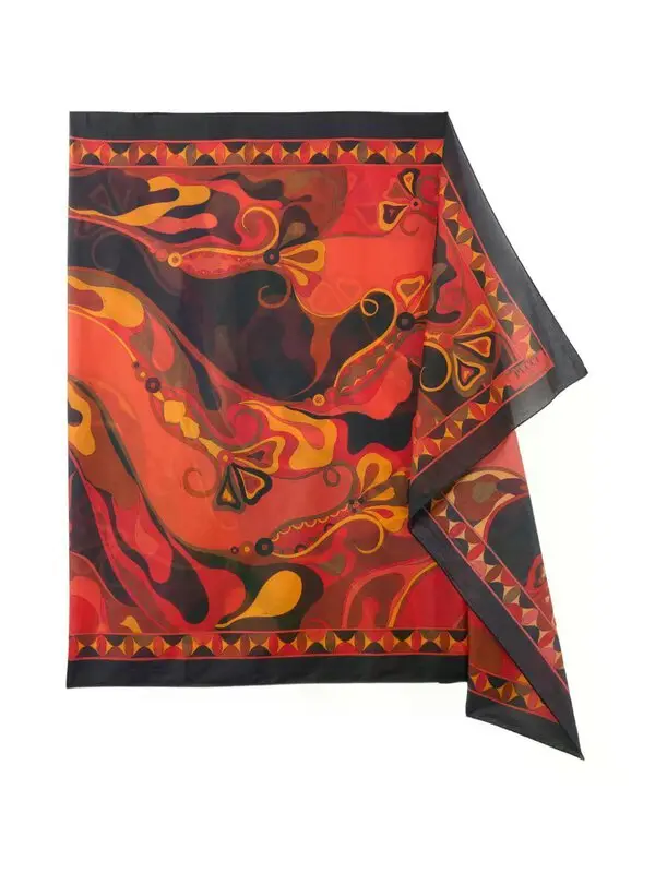 Emilio Pucci Orchidee-print Cotton Sarong - Red