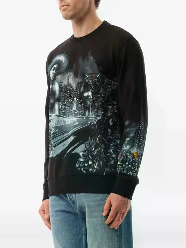 LANVIN Graphic Print Crewneck Sweatshirt - Black