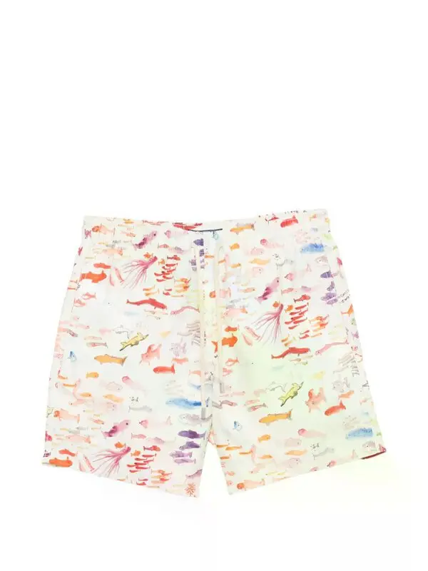 Vilebrequin X Fabrice Hyber Moorea Swim Shorts - Neutrals