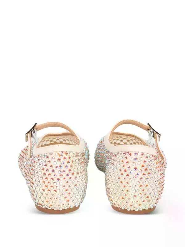 LE SILLA Gilda Embellished Mesh Ballet Flats - Neutrals