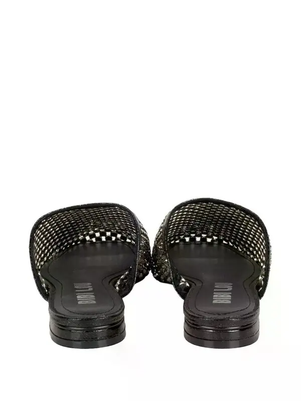BIBI LOU Crystal-embellished Woven Mules