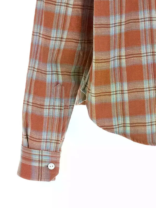 SECOND / LAYER Sherman Checkered Button-down Cotton Shirt