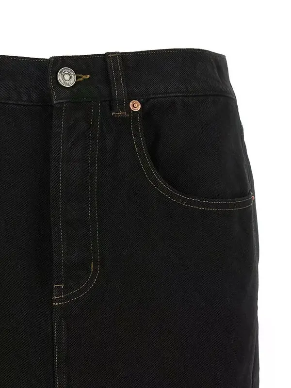 Saint Laurent Baggy Split-front Denim Pencil Skirt